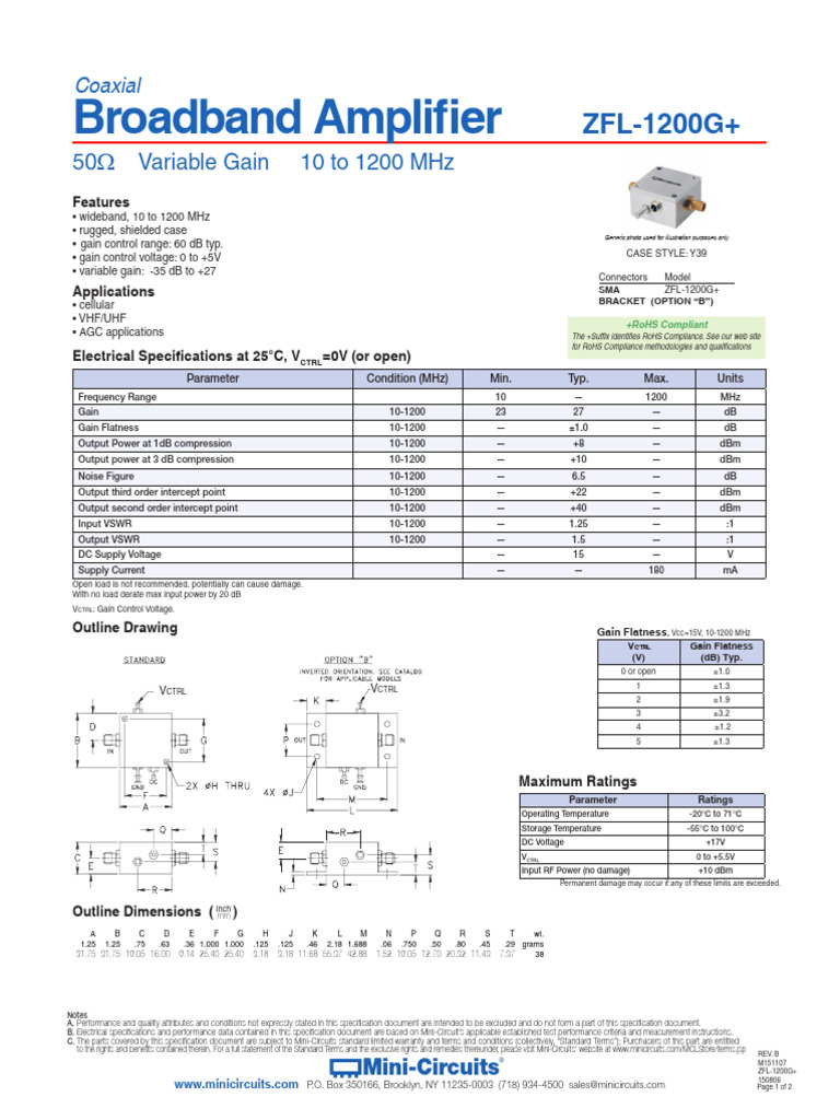 NPTEL BSDR - ZFL-1200G+ (Page 1,2) | PDF