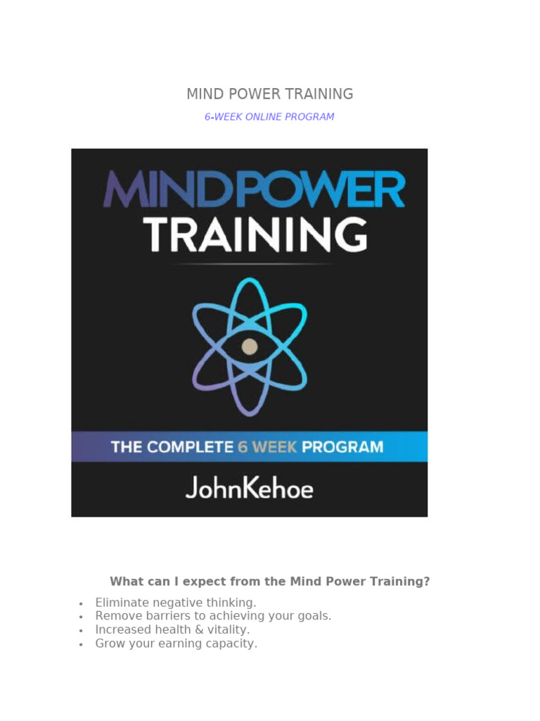 Mind Power Training | PDF
