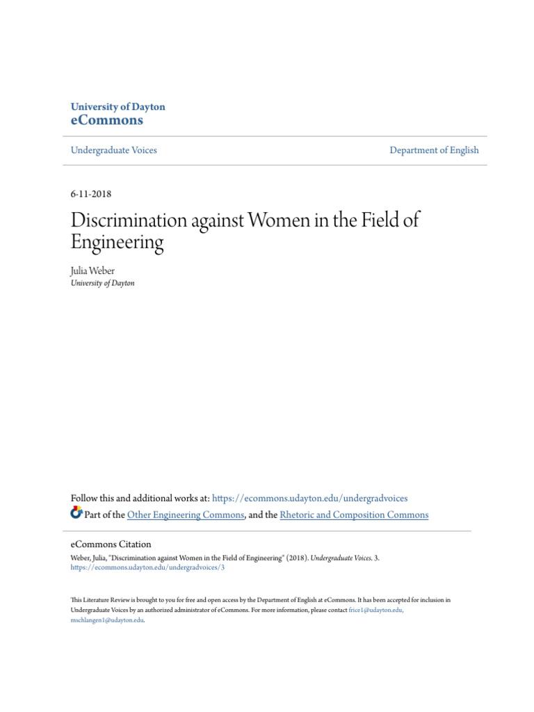 Discrimination Against Women in The Field of Engineering | PDF ...