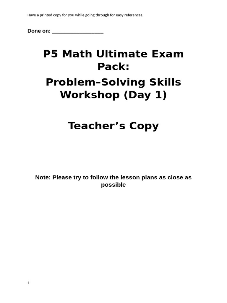 PSS Workshop Day 1 Teacher | PDF