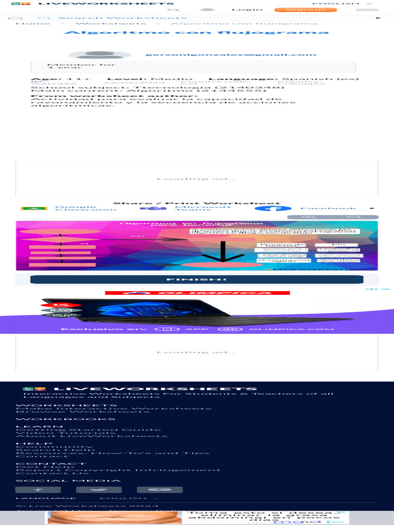 Algoritmo Con Flujograma Worksheet Live Worksheets | PDF