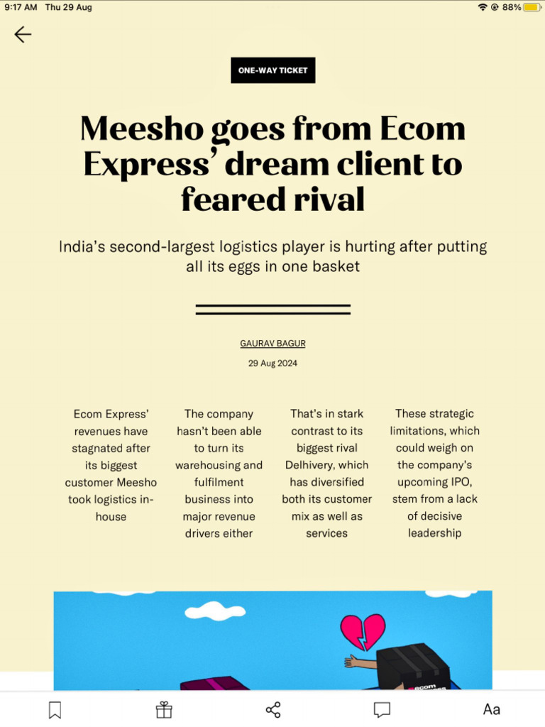 Meesho Goes From Ecom Express' Dream Client To Feared Rival - The Ken | PDF