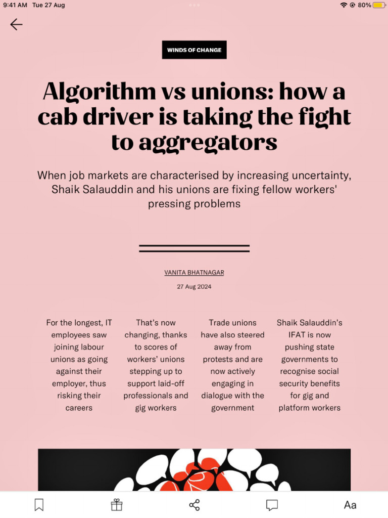 Algorithm Vs Unions How A Cab Driver Is Taking The Fight To Aggregators ...