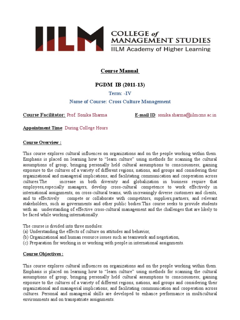 Cross Culture Management | PDF | Competence (Human Resources ...