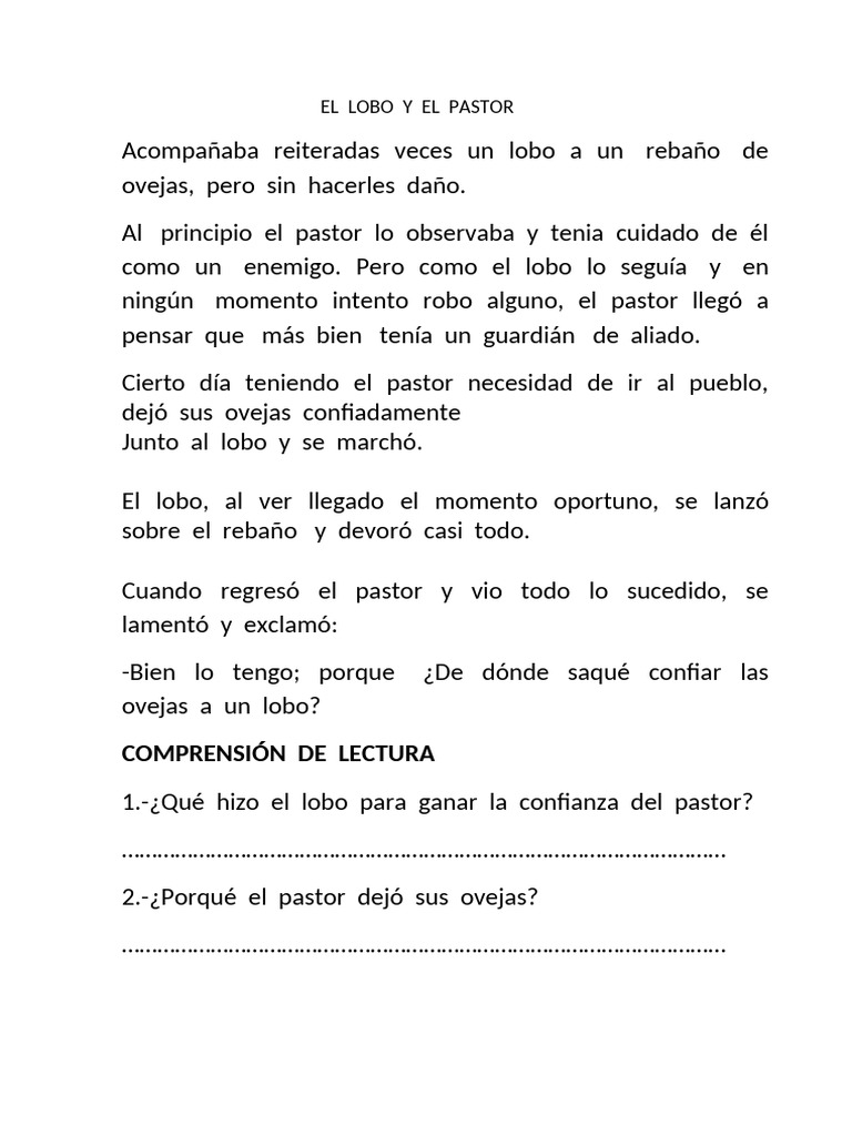 El Lobo y El Pastor | PDF