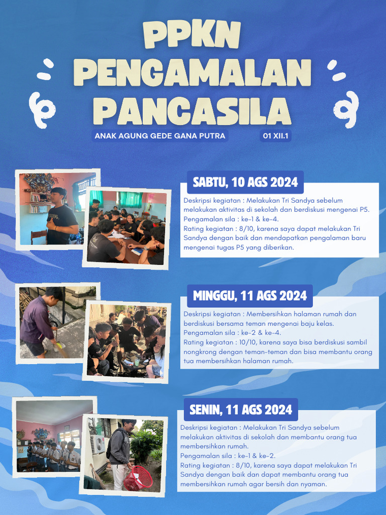 Poster Perilaku Hidup Bersih Dan Sehat Ilustratif Biru Ungu PDF | PDF