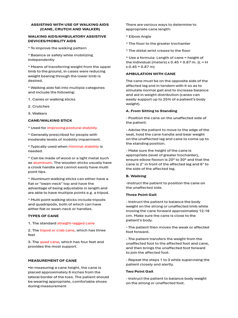Assisting With Use of Walking Aids | PDF