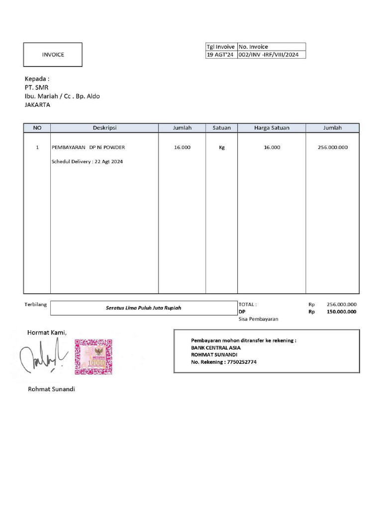 Invoice Ni Powder 16 Ton - Page-0001 | PDF