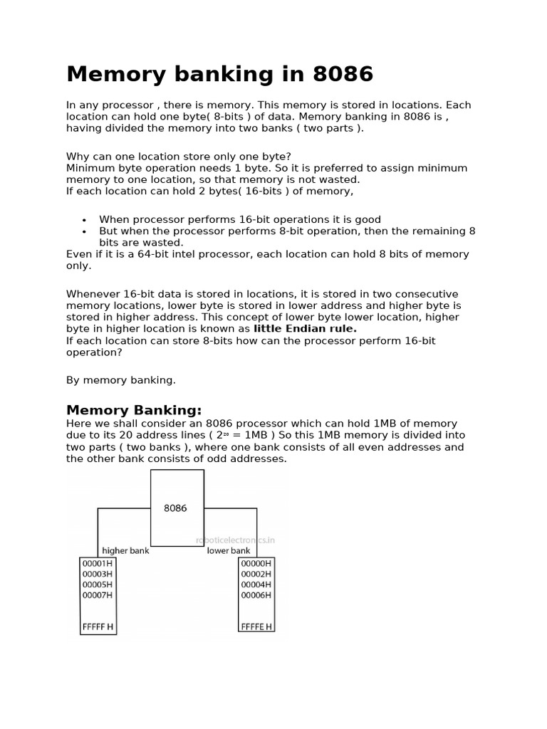 Lect - 4 - Memory Banking in 8086 | PDF
