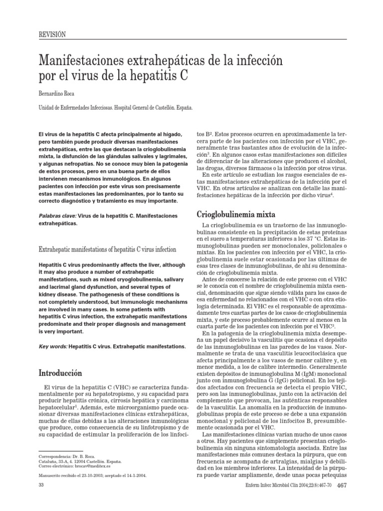 Manifestaciones HCV | PDF