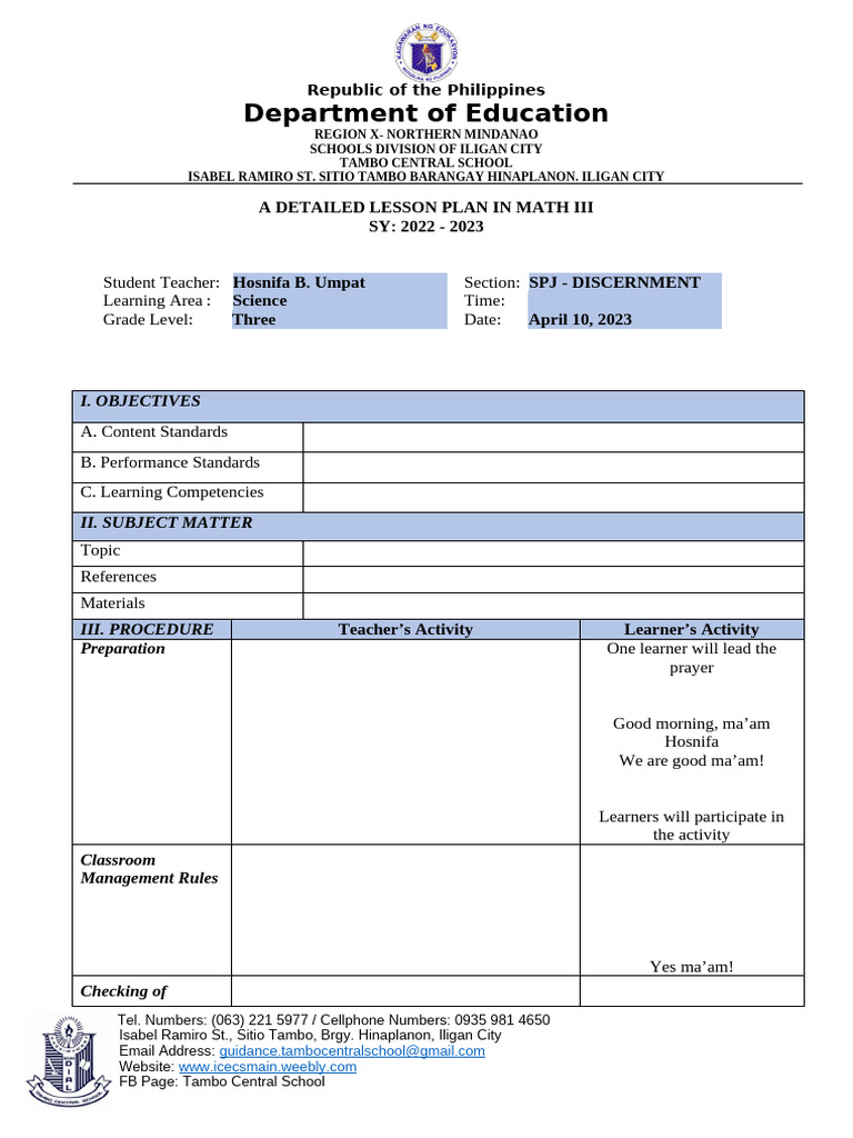 Grade 3 Final DLP | PDF
