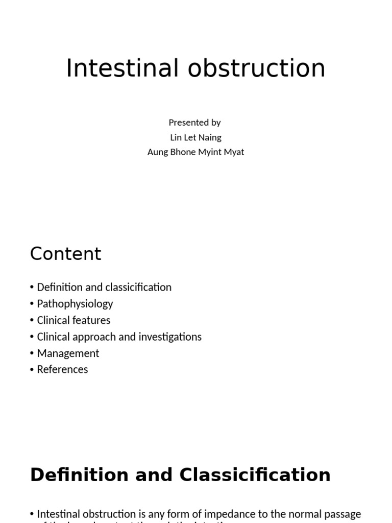 Understanding Intestinal Obstruction | PDF | Digestive Diseases ...