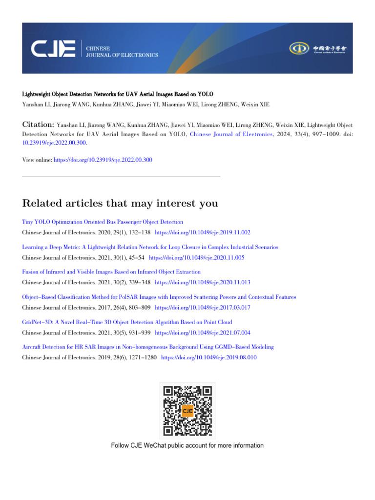 Lightweight Object Detection Networks For Uav Aerial Images Based On