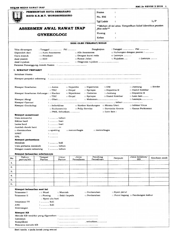 Assesment Awal Gynekology | PDF