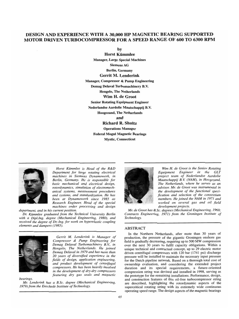 Technical Paper - Design and Experience With 30000hp AMB Supported ...