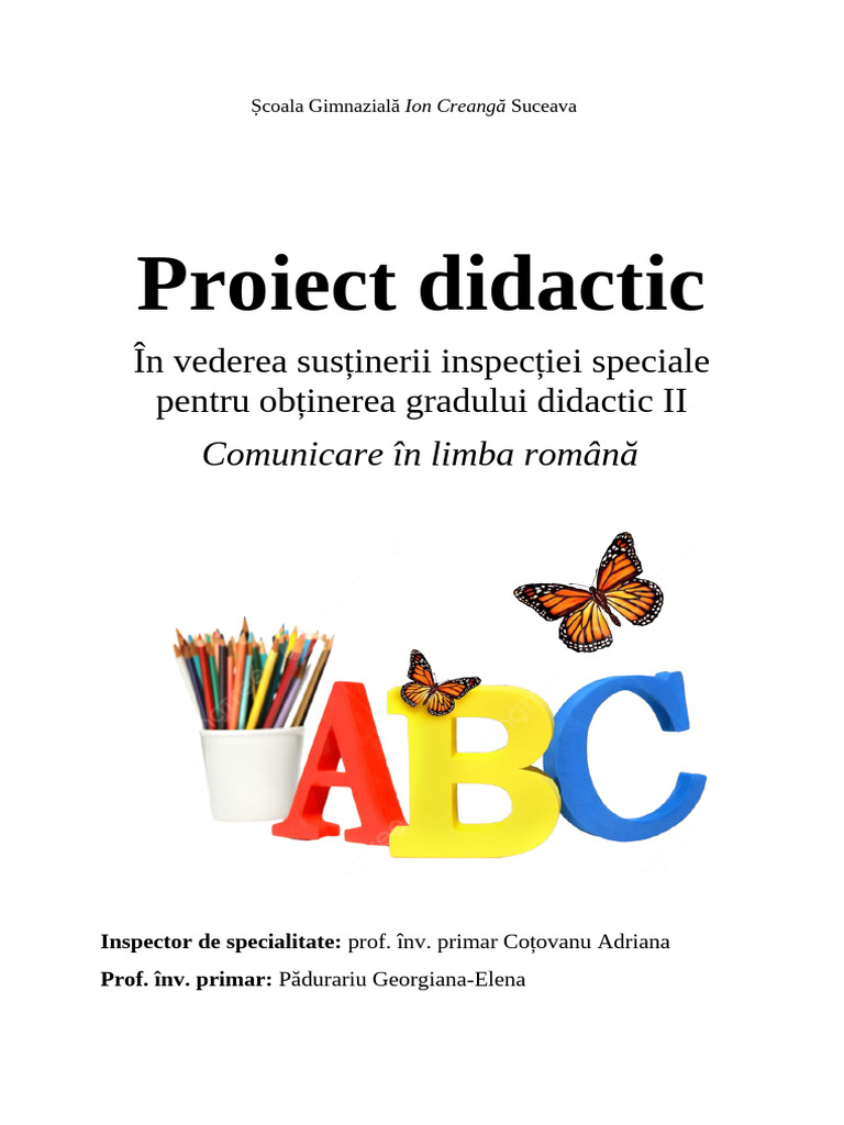 Proiect Didactic CLR Ora 1 | PDF