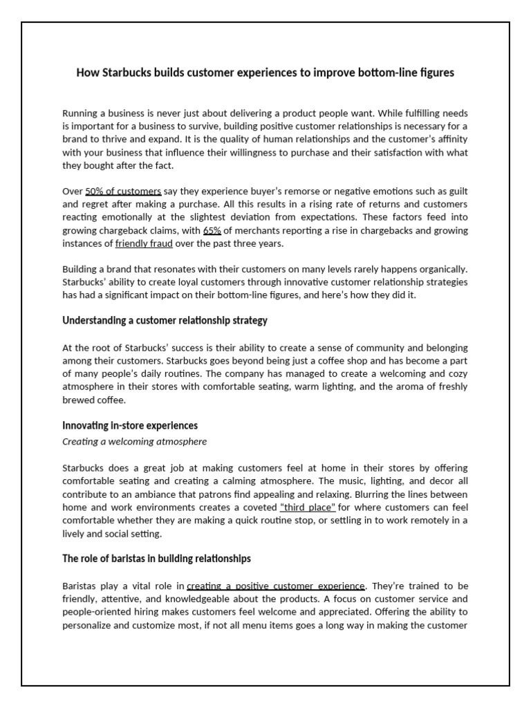 Relationship Marketing - Case Study - Starbucks | PDF