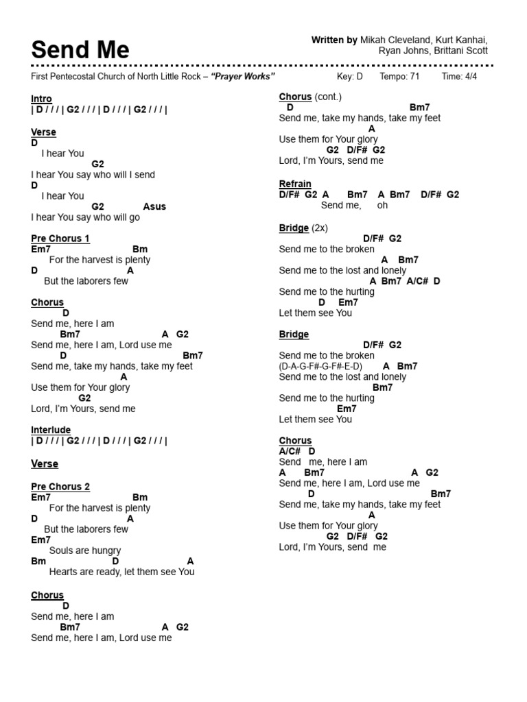 Send Me Chord Chart | PDF