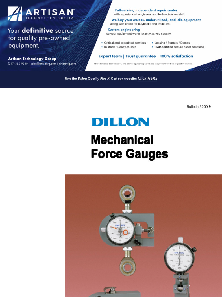 Dillon Force Gauge Manual | PDF