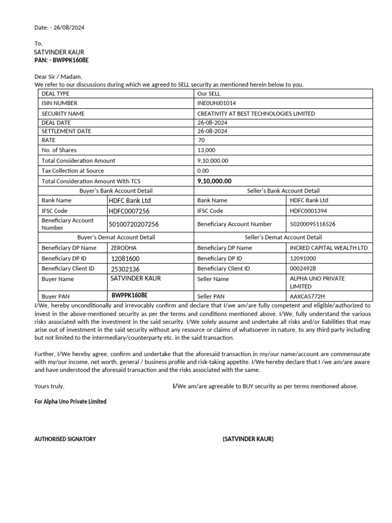 CABT Deal Memo | PDF