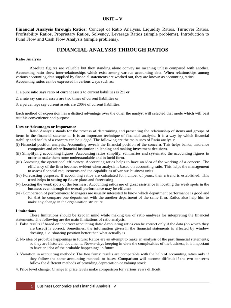 BEFA - Unit - V | PDF