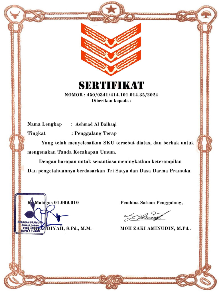 Sertifikat TERAP | PDF