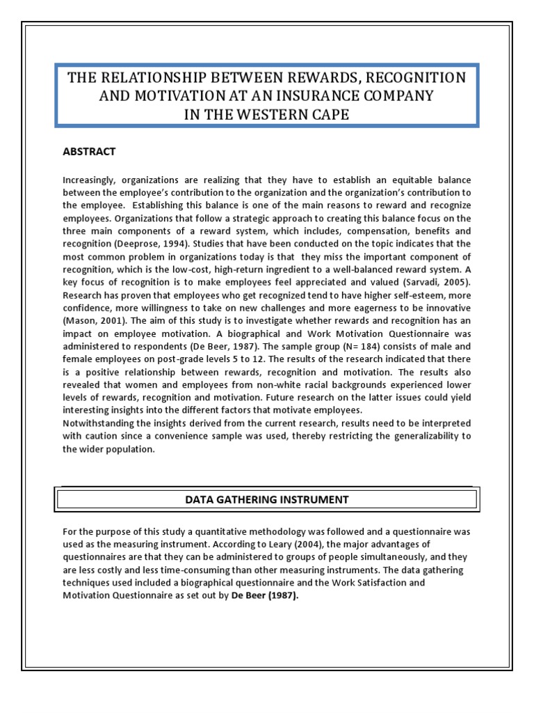 Work Satisfaction and Motivation Questionnaire | PDF | Employment ...