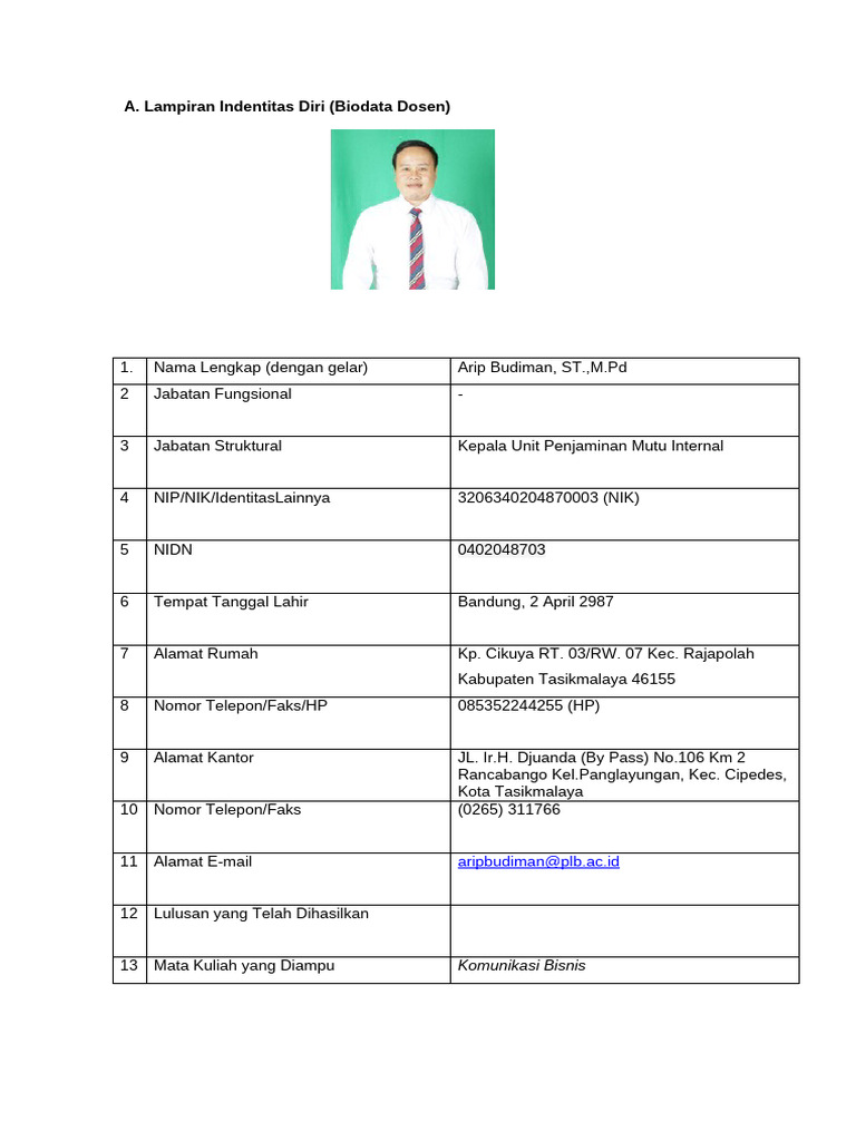 CV Arip Budiman | PDF