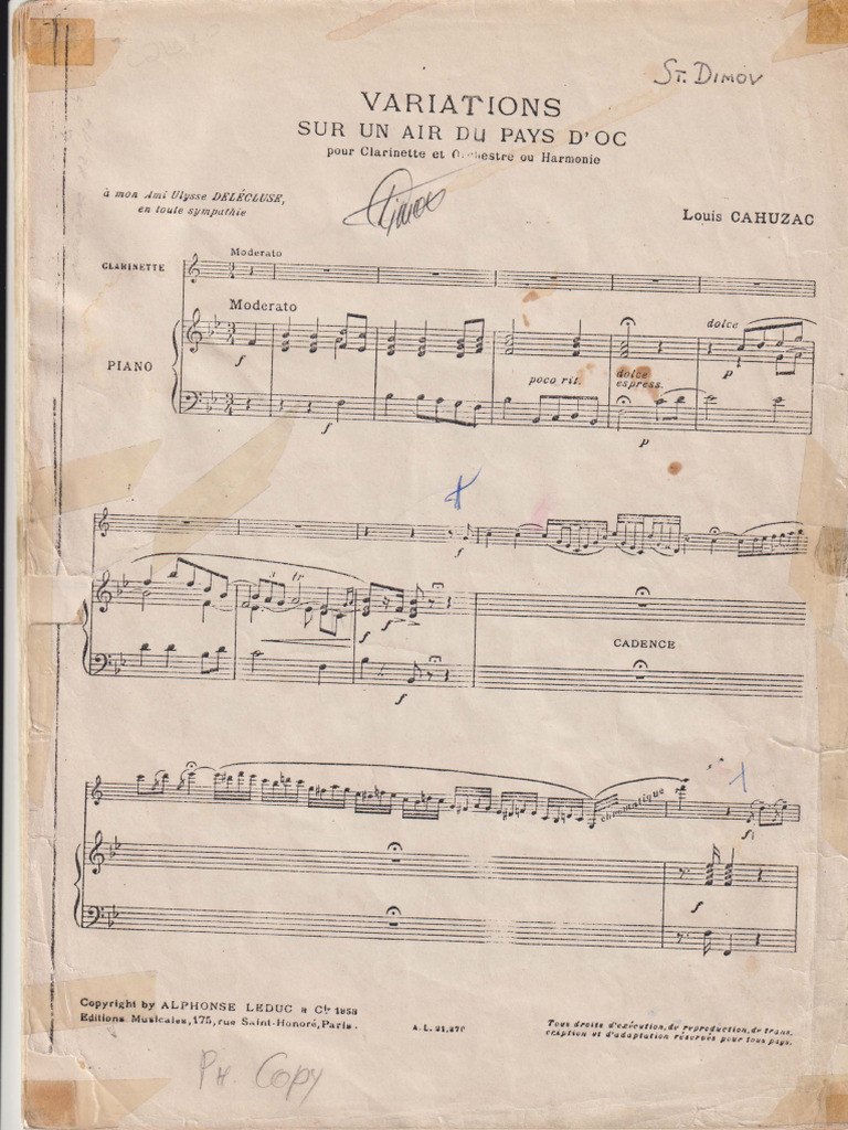Louis CAHUZAC Variations Piano | PDF