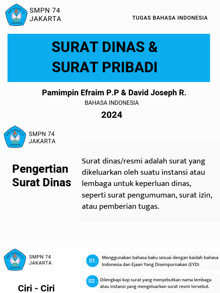 Surat Dinas & Surat Pribadi | PDF