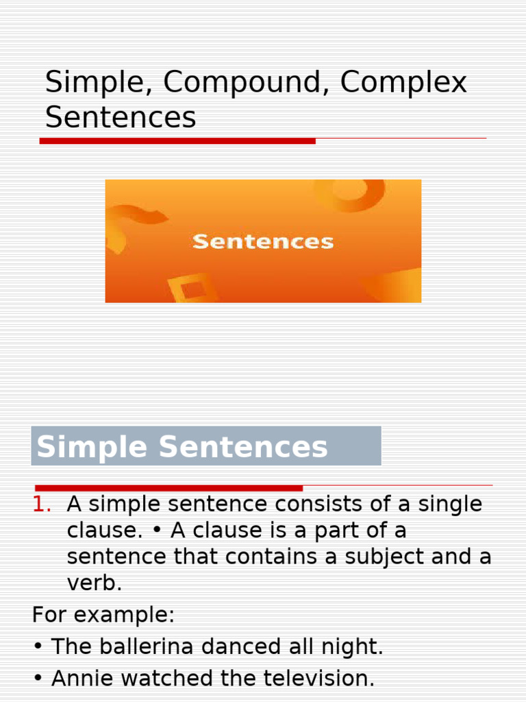 Simple, Complex, Compound Sentences | PDF