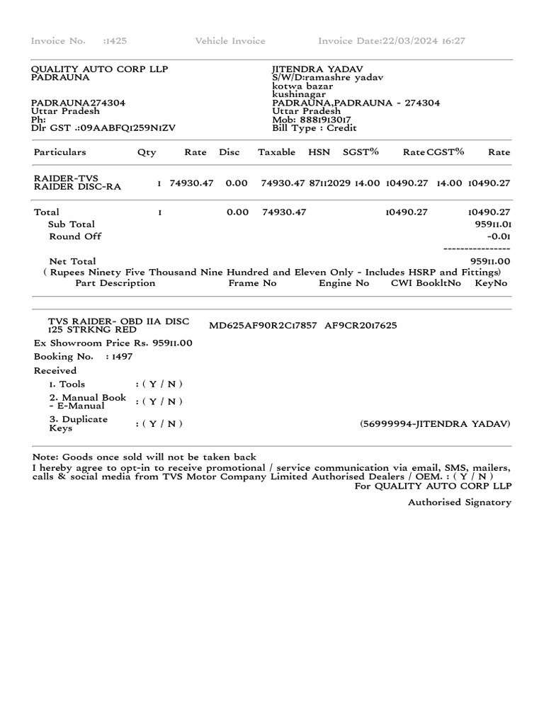 TVS Raider Knowledge | PDF