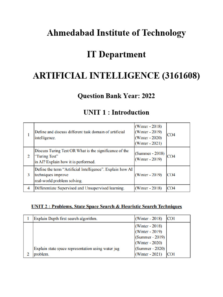 4.question Bank | PDF | Logic | Artificial Intelligence