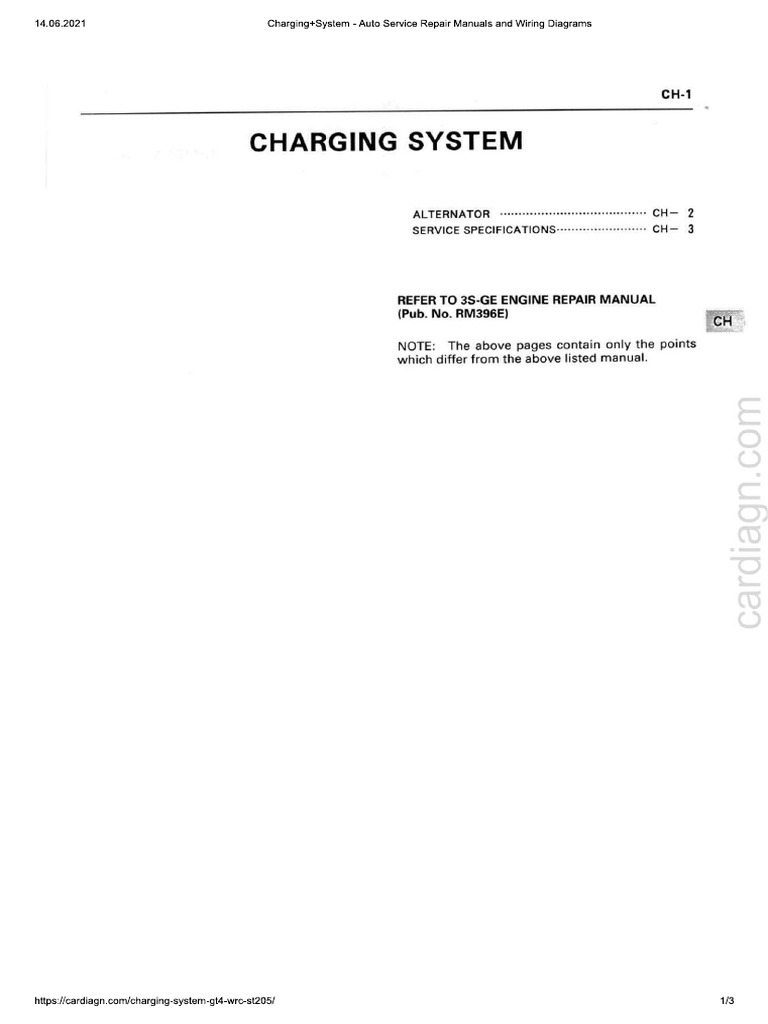 3S-GTE CHARGING SYSTEM | PDF