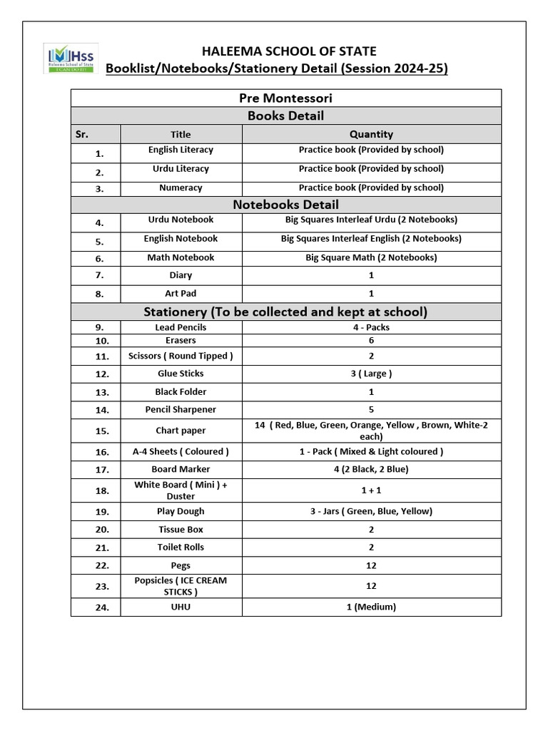 BOOK LIST 2024-2025 updated | PDF