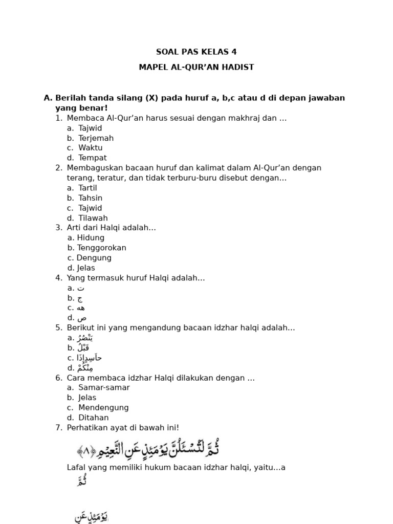 qurdis kelas 4 | PDF