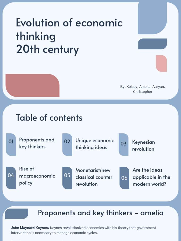 Evolution of Economic Thinking - 20th Century | PDF