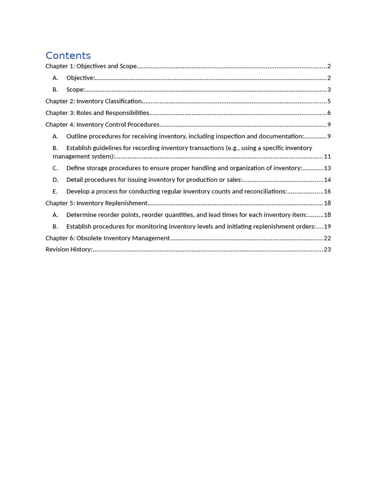 Sop of inventory | PDF