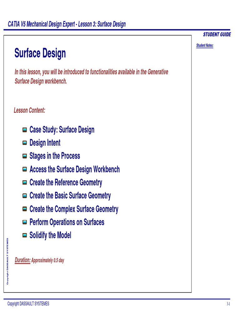Surface Design Guide Catia | PDF