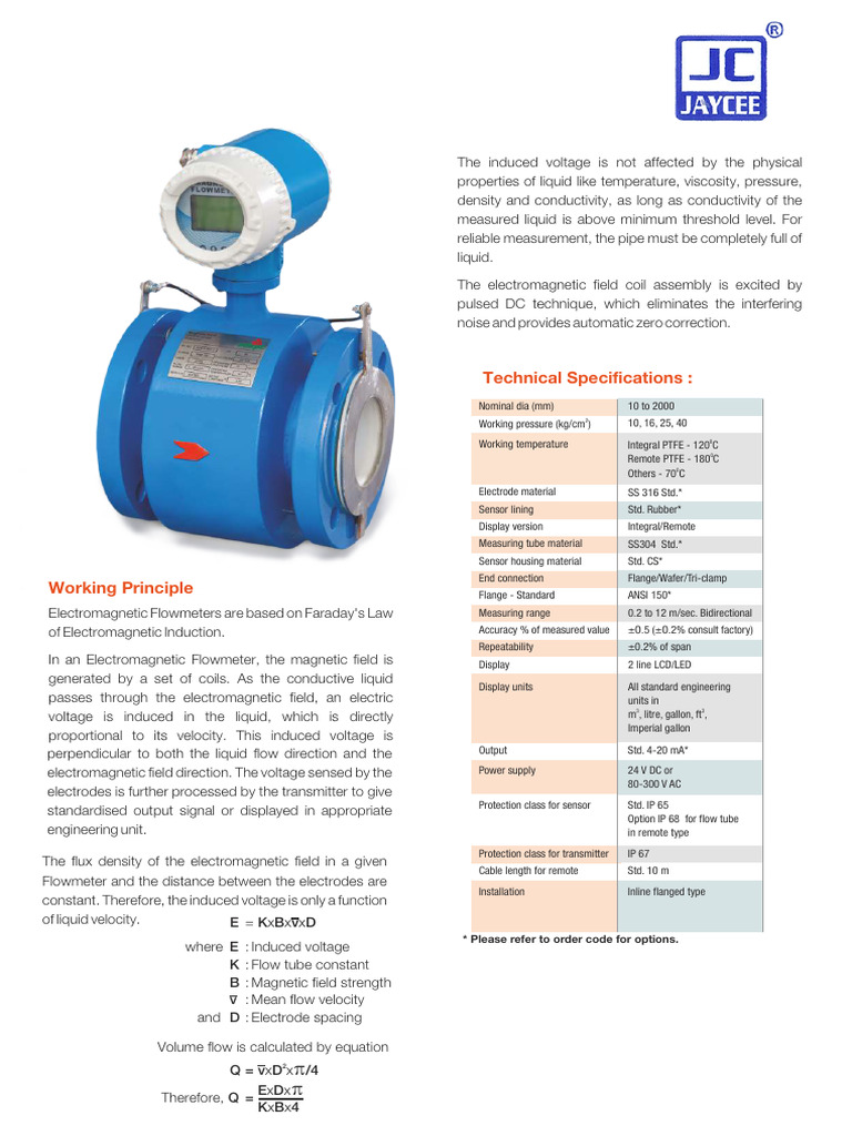 Electro Magnetic Flow Meter Catalogue | PDF | Flow Measurement ...