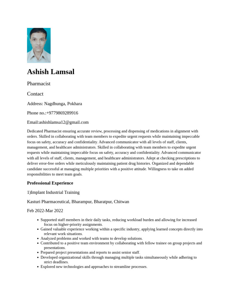 Ashish Lamsal CV | PDF