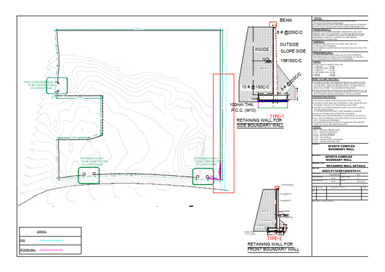 RETAINING WALL OF BOUNDARY WALL NEAR NALA-Model | PDF