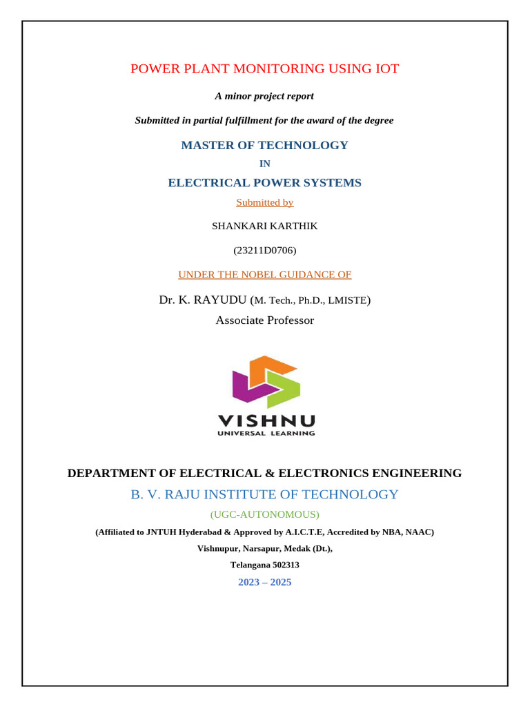 Power Plant Monitoring Using IOT | PDF