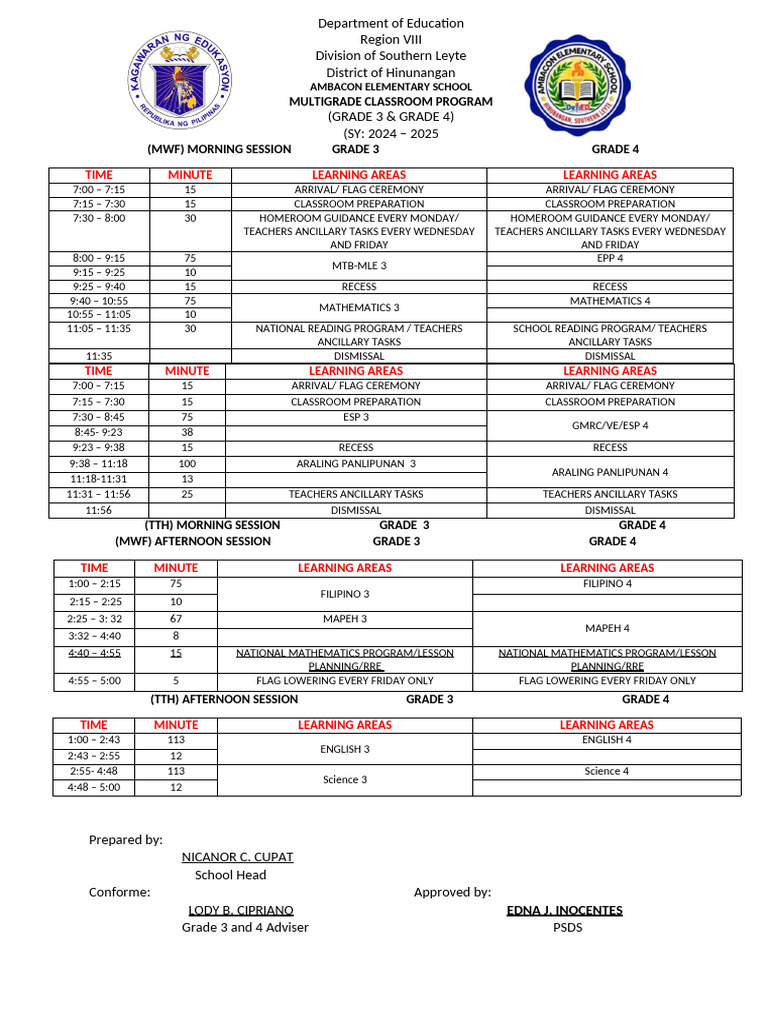 GRADE 3 & GRADE 4 CLASSROOM PROGRAM | PDF