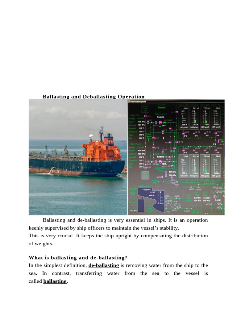 Ballasting and Deballasting Operation | PDF