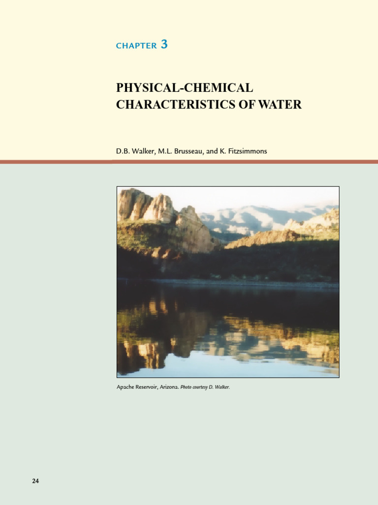 Physical Chemical Characteristics of Water Author D B Walker, M L ...