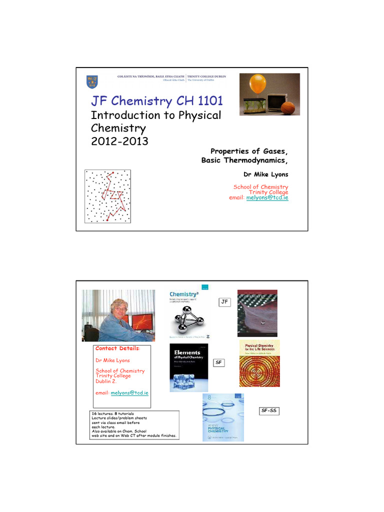 Dr. Mike Lyons: Gas Laws Overview | PDF | Gases | Temperature