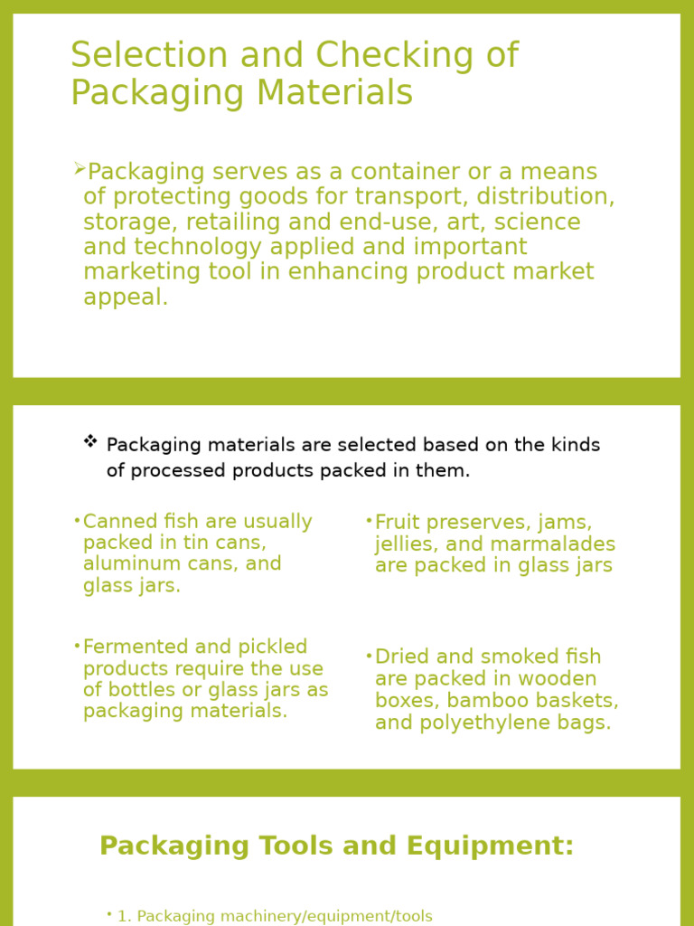 Selection and Checking of Packaging Materials FP12 | PDF