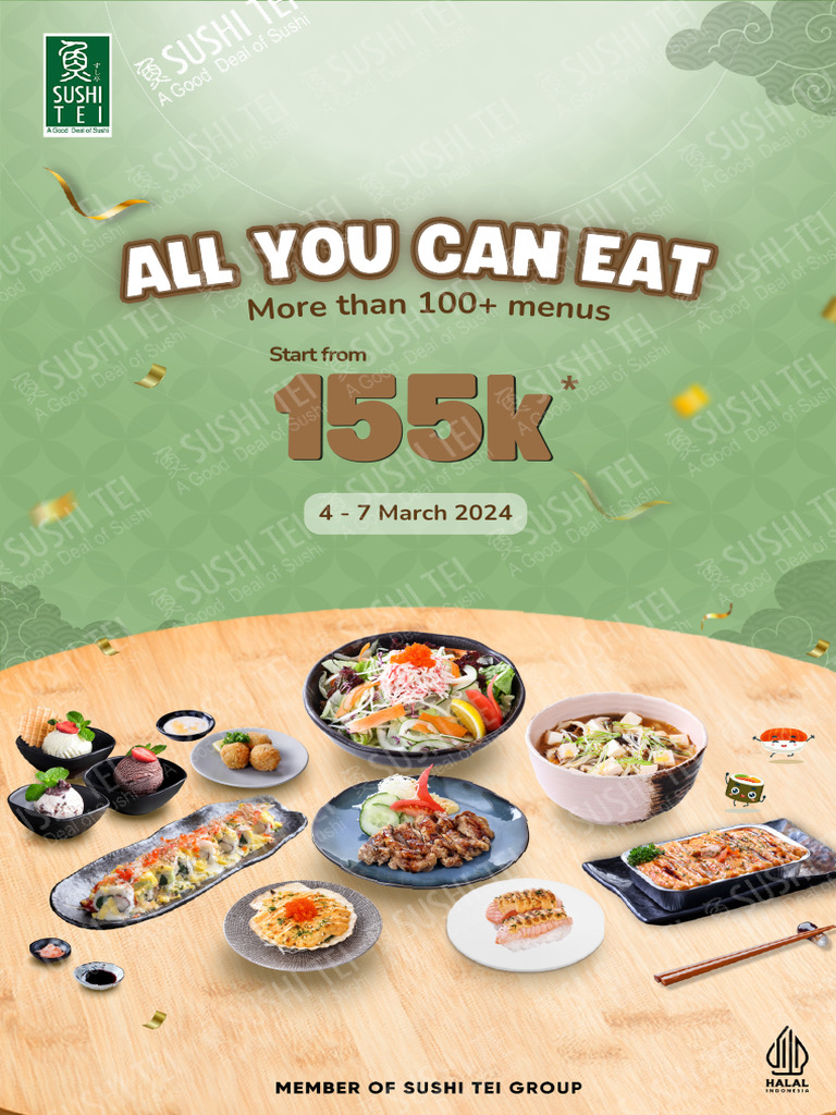 Menu AYCE Sushi Tei Palembang 2024 | PDF