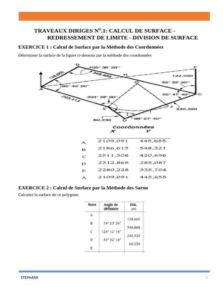 TD Calcul Surface | PDF